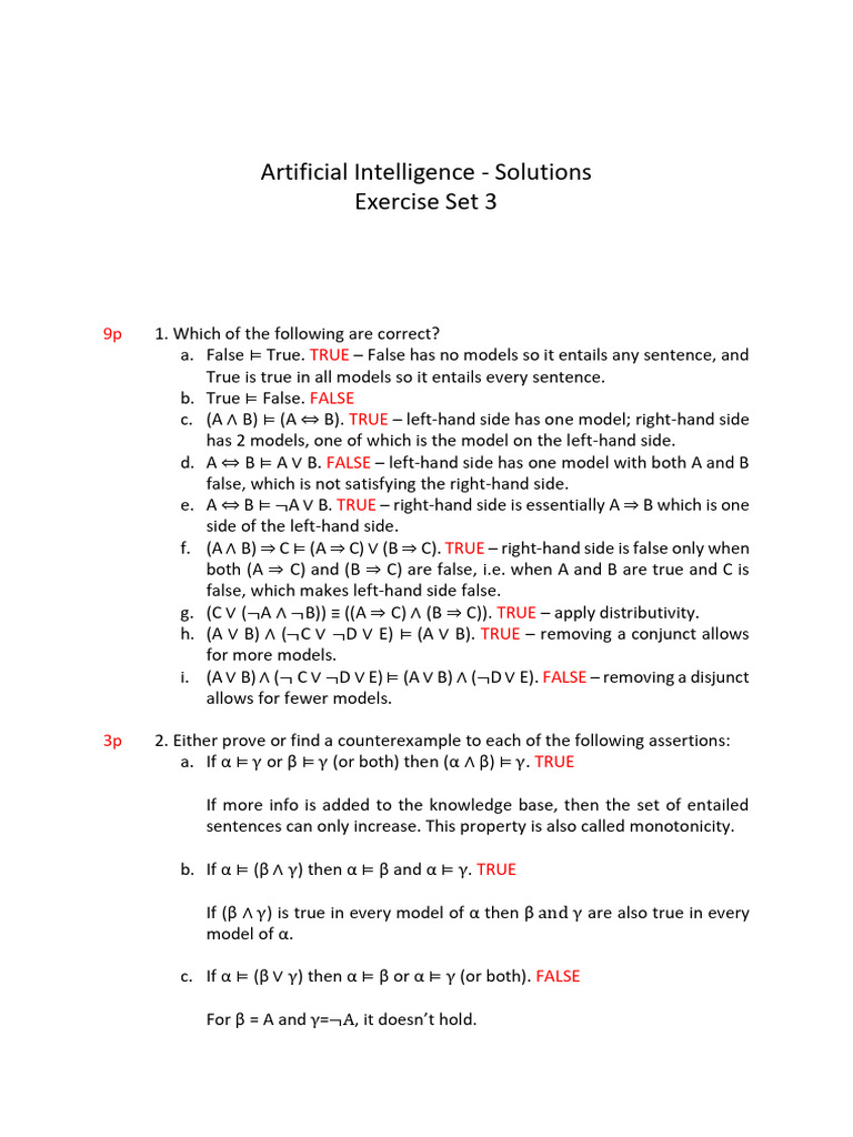 AI - Assignment 3 - Solutions - UPDATED | PDF | Applied Mathematics | Mathematics