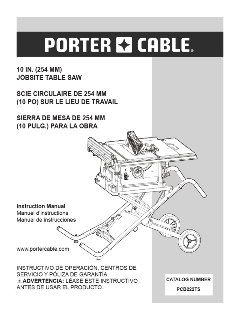 Porter Cable Table Saw | PDF | Ac Power Plugs And Sockets ...