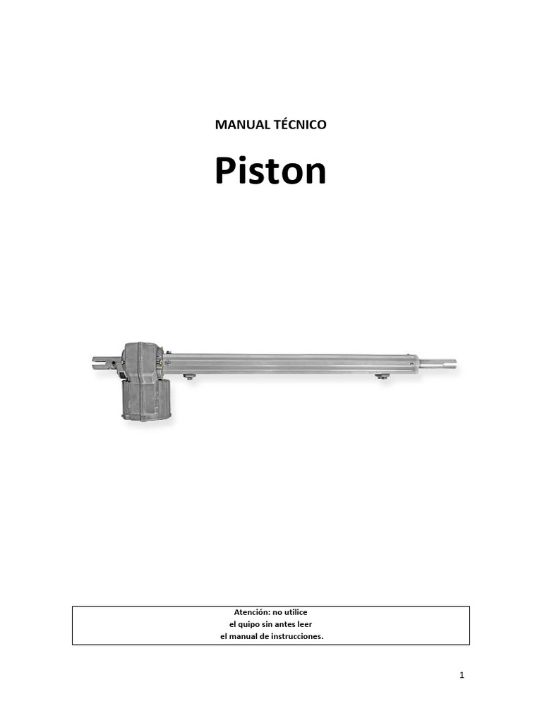Manual Técnico de Motor PPA Piston | PDF | Tornillo | Ingeniería mecánica