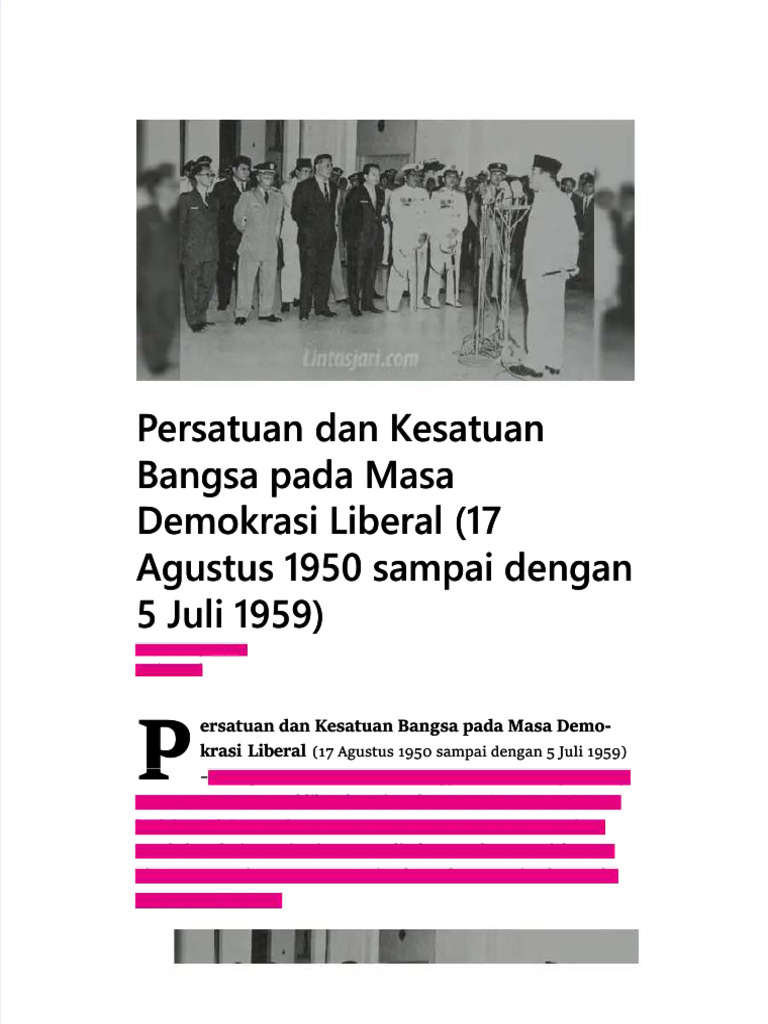 Masa Demokrasi Liberal di Indonesia | PDF