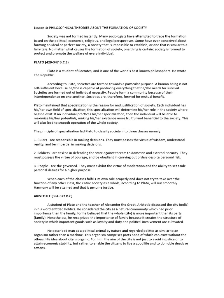 Lesson 1: Philosophical Theories | PDF | Social Contract | The Prince