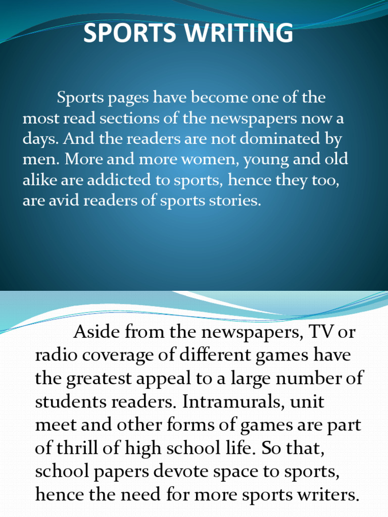 Sports Writing Guide and Tips | PDF | Athletic Sports | Sports