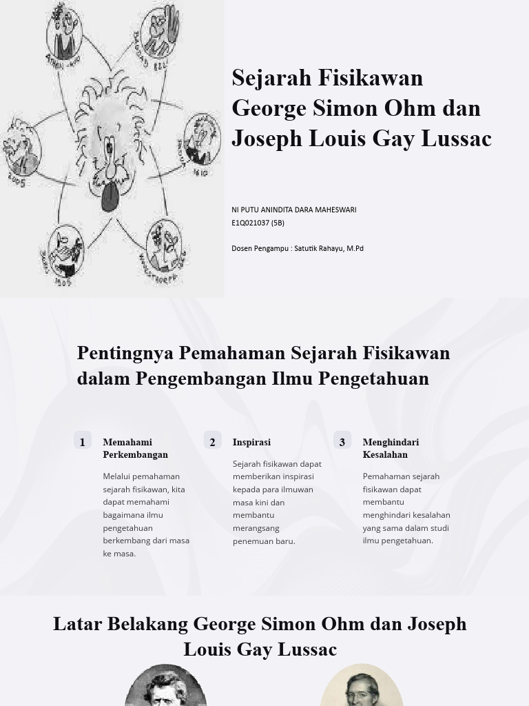 Sejarah Fisikawan George Simon Ohm Dan Joseph Louis Gay Lussac | PDF