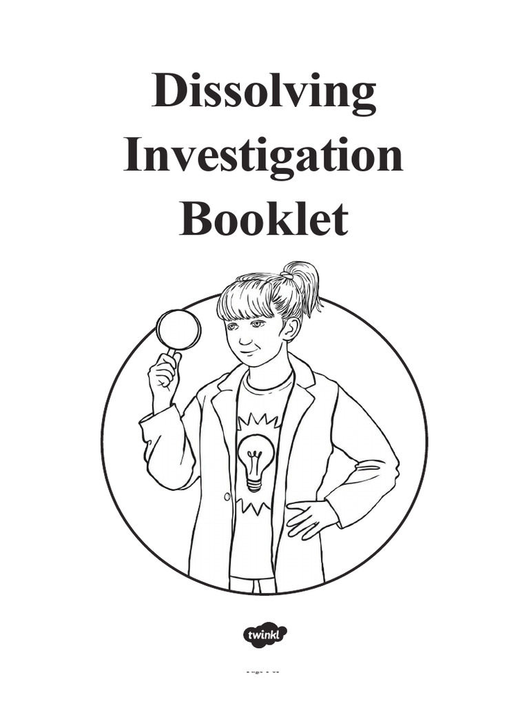 Dissolving Investigation Activity Sheet Booklet Editable | Download ...