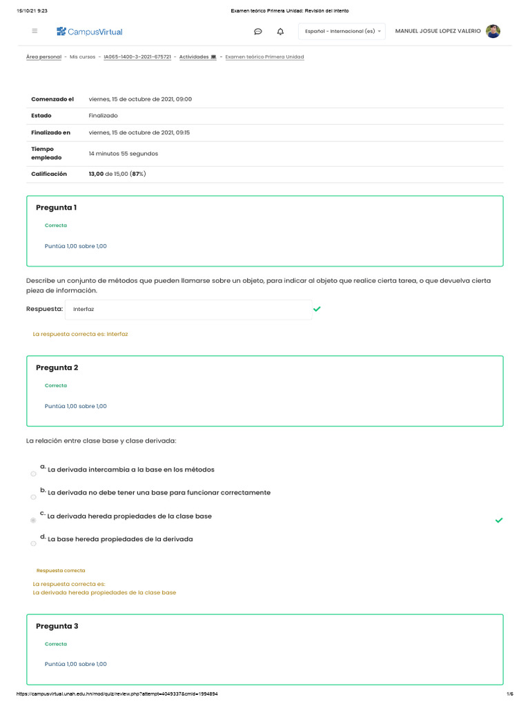 Examen Teórico Primera Unidad - 1 - Lenguaje de Programacion II | PDF