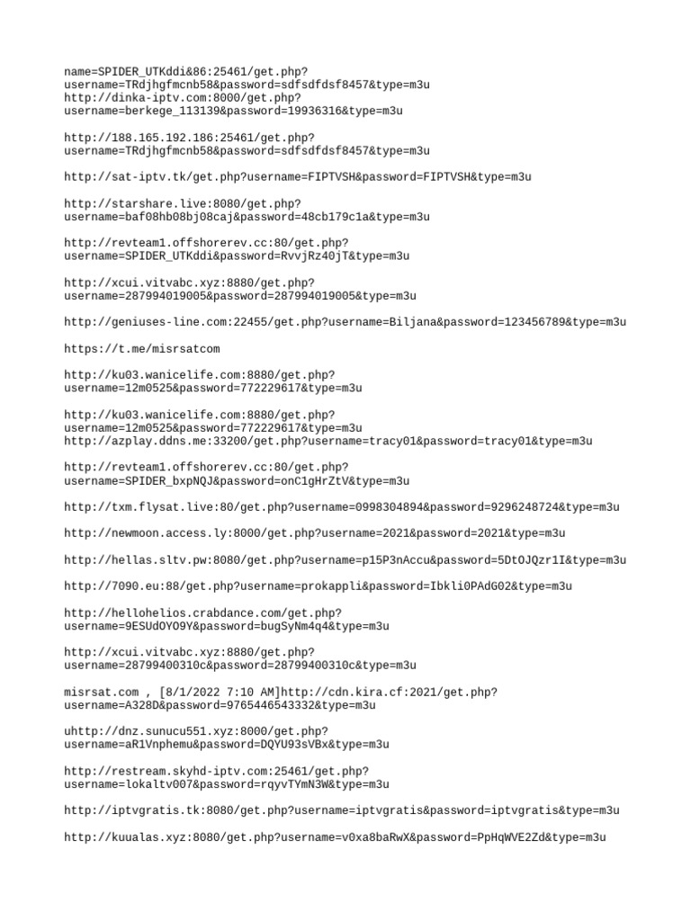 IPTV Access Links and Credentials | PDF | Computers