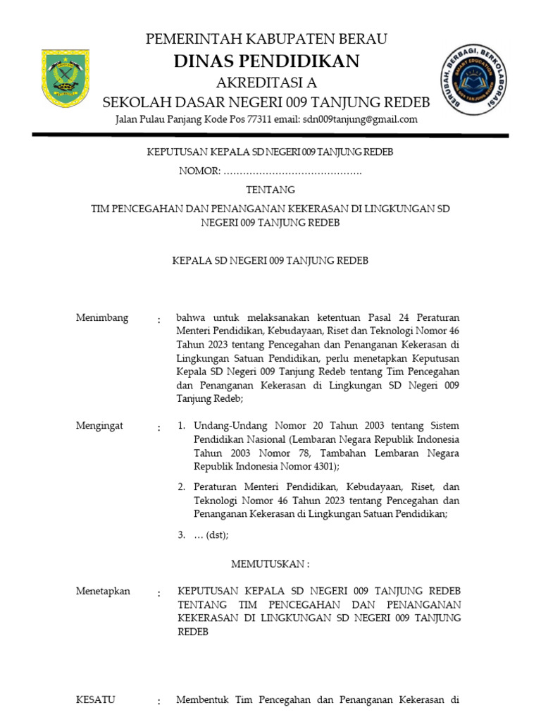 SK Pencegahan Kekerasan 2024 | PDF