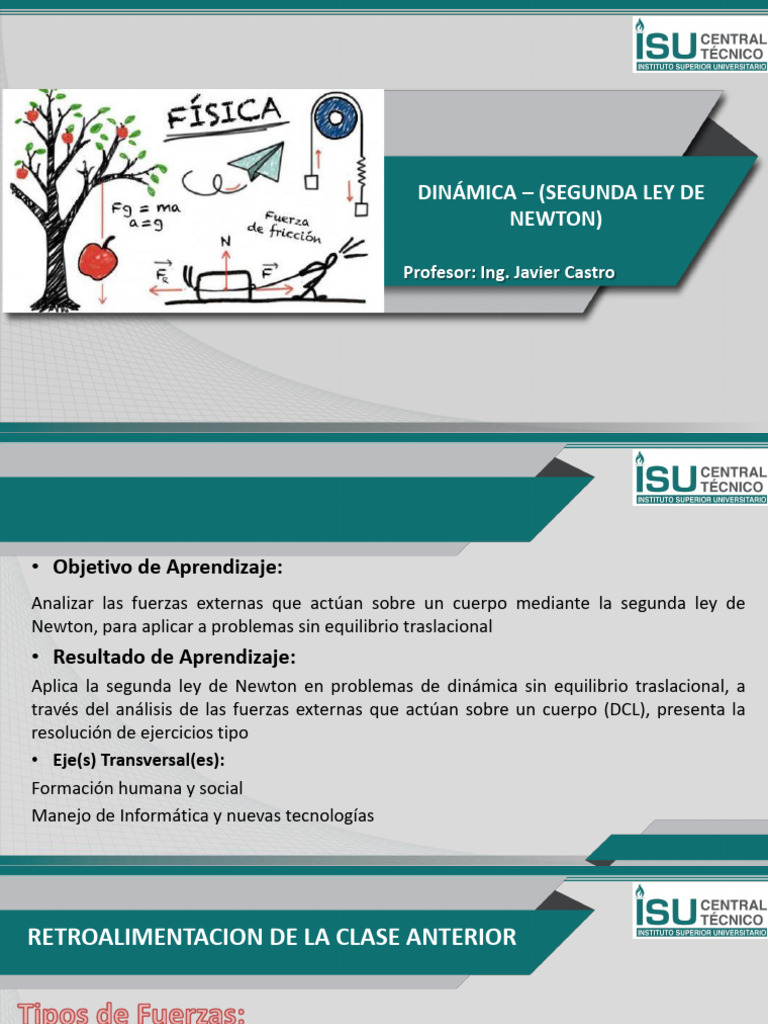 Clase 10 - Fisica Dinámica-2da Ley de Newton Vacio - 2023 II - Reducido Ejer (1) | PDF | Las ...