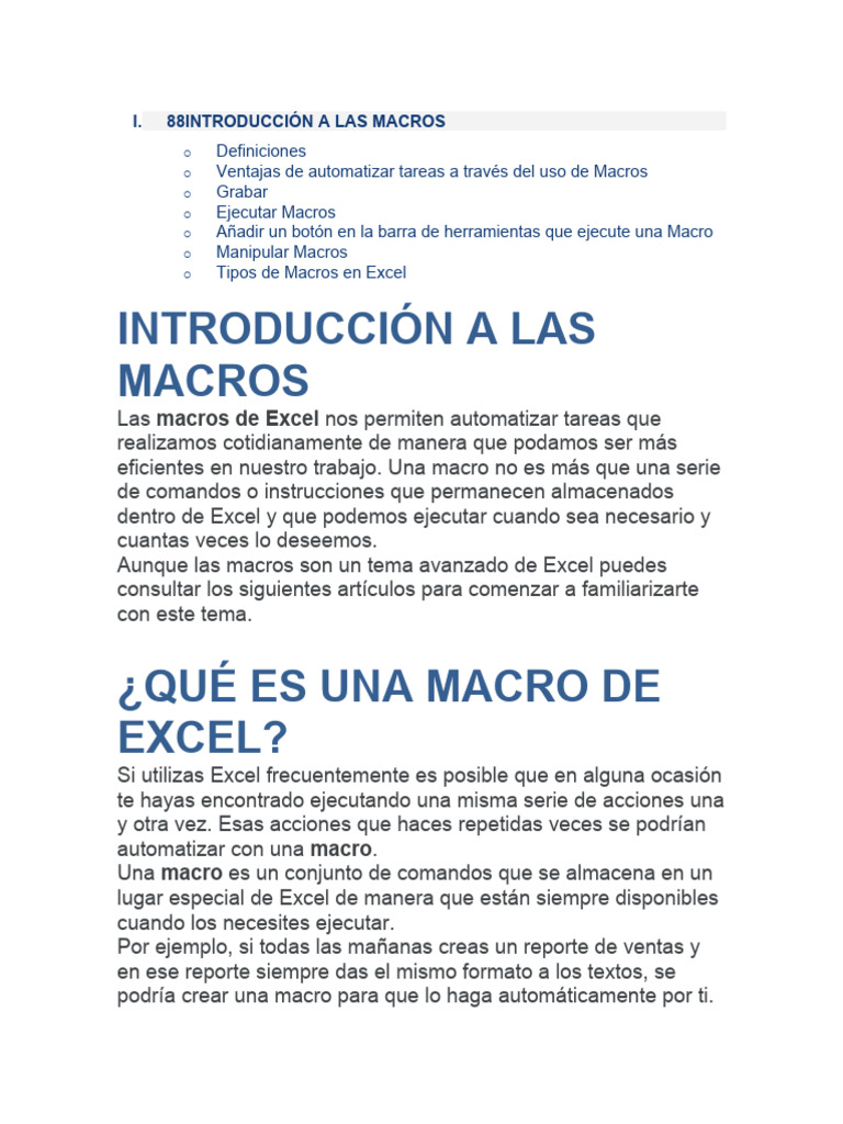 Introducción A Las Macros | PDF | Macro (informática) | Microsoft Excel