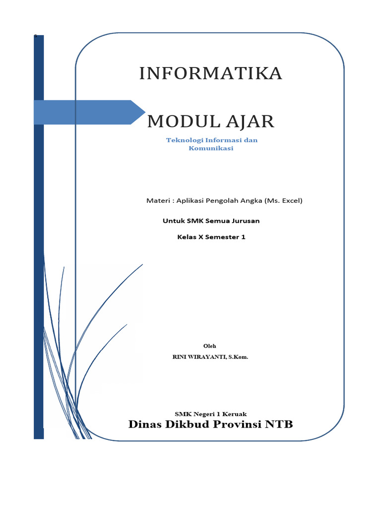 Modul Ajar Microsoft Excel untuk SMK | PDF