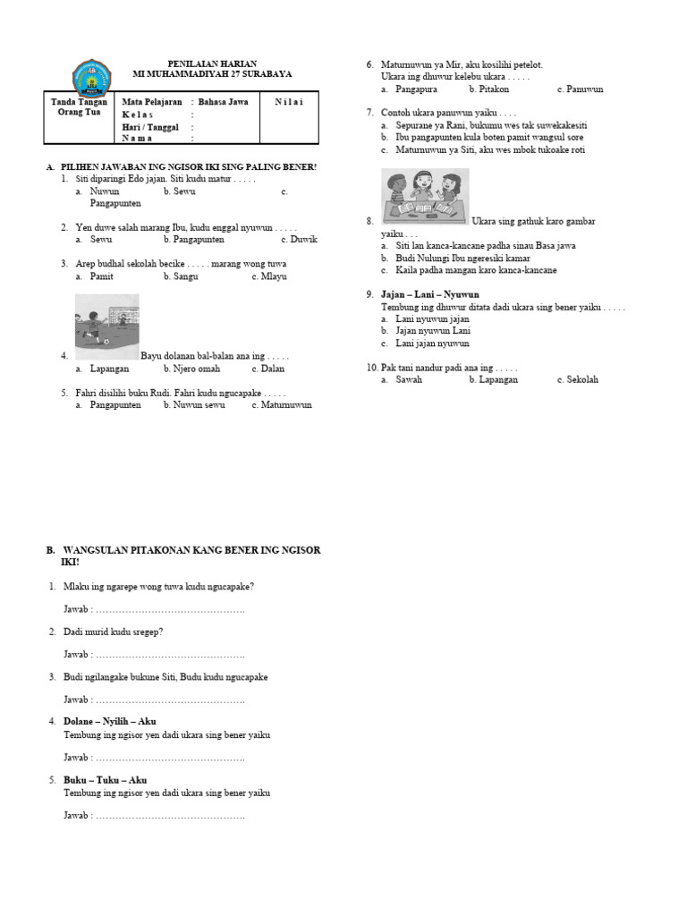 PH 1 Bahasa Jawa Wul.5 | PDF