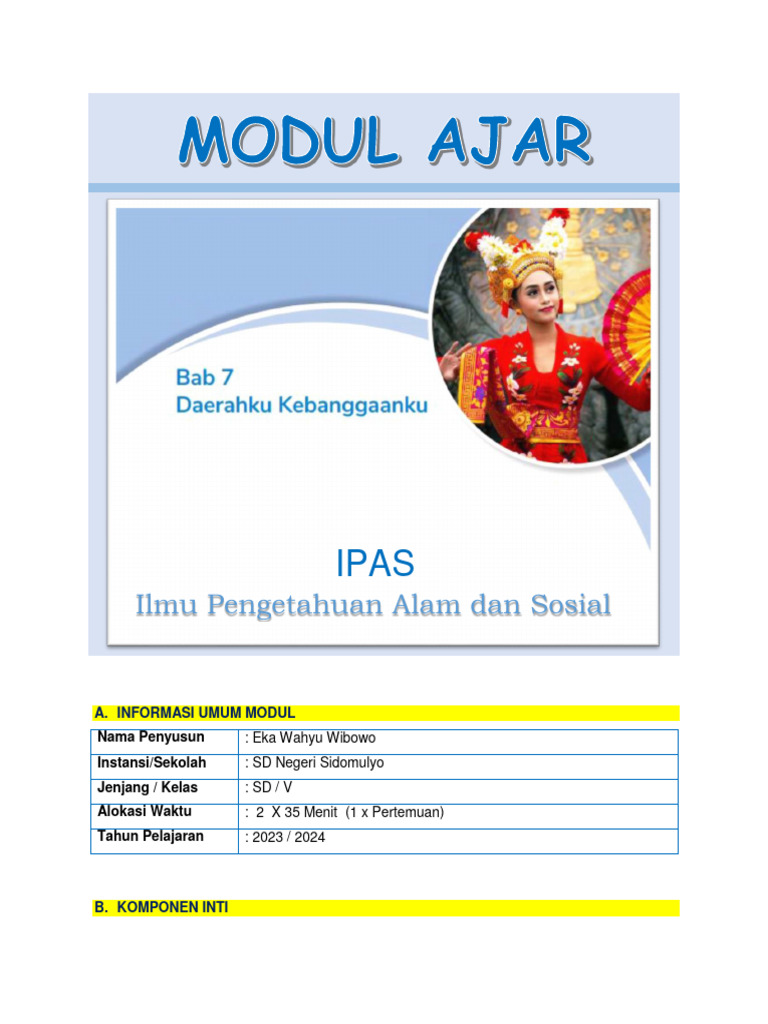 MODUL AJAR Bab 7 Wahyu | PDF