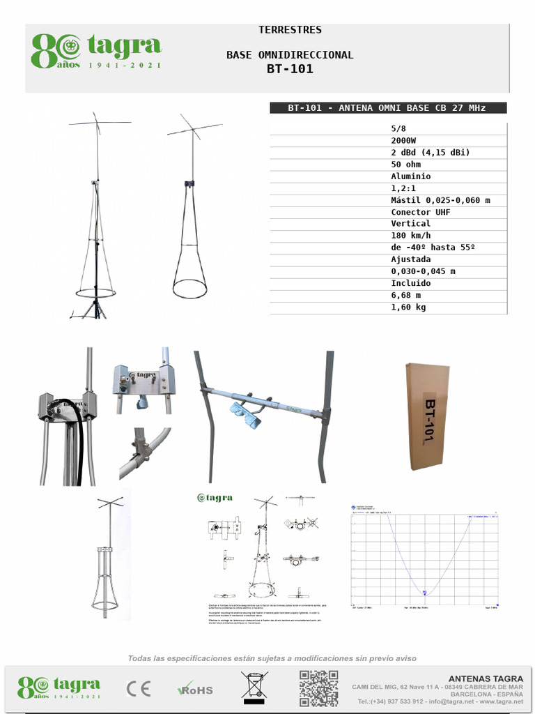 Antena Omni Base CB 27 MHz BT-101 | PDF