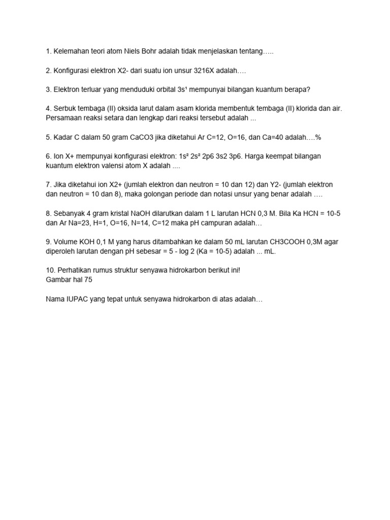 Soal OSK Kimia 2024 | PDF