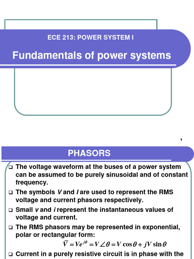 ECE 213 L1 - Fundamentals of Power System | PDF | Ac Power | Metrology