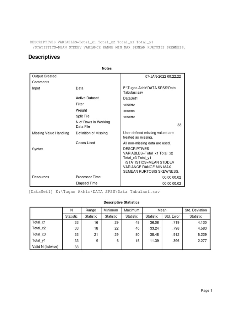 Deskriptif Statistik Keseluruhan Pdf Standard Deviation Skewness