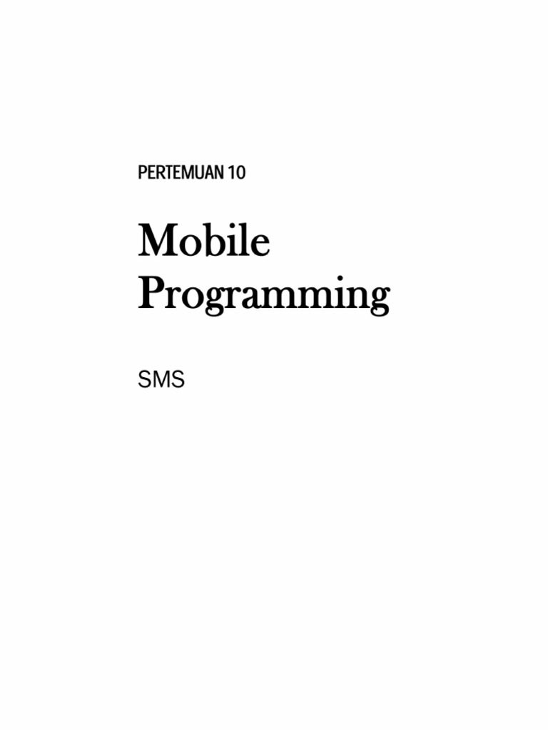 Pemrograman Mobile 10 | PDF