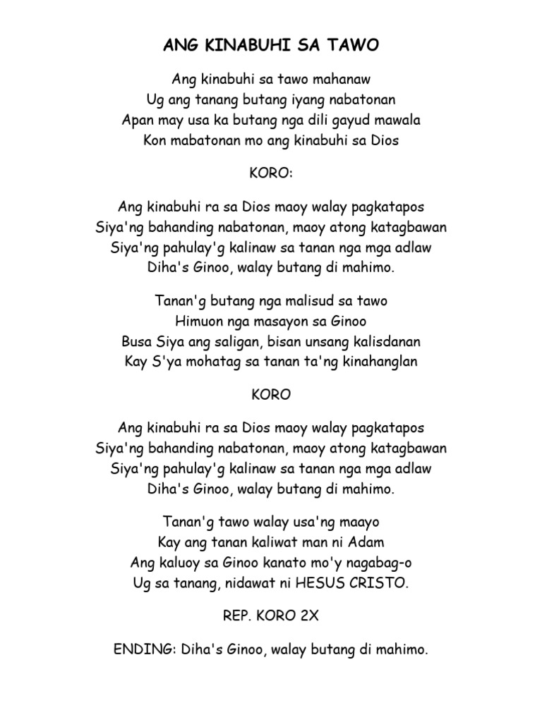 ANG KINABUHI SA TAWO | PDF ANG KINABUHI SA TAWO | PDF