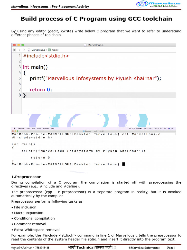 Marvellous Infosystems - Pre-Placement Activity - Build Process of C ... Marvellous Infosystems - Pre-Placement Activity - Build Process of C ...