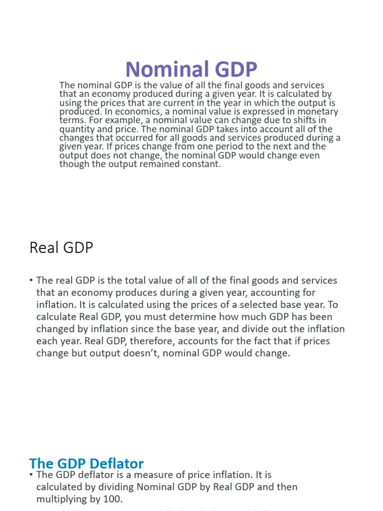 Nominal GDP | PDF | Real Versus Nominal Value (Economics) | Gross ...