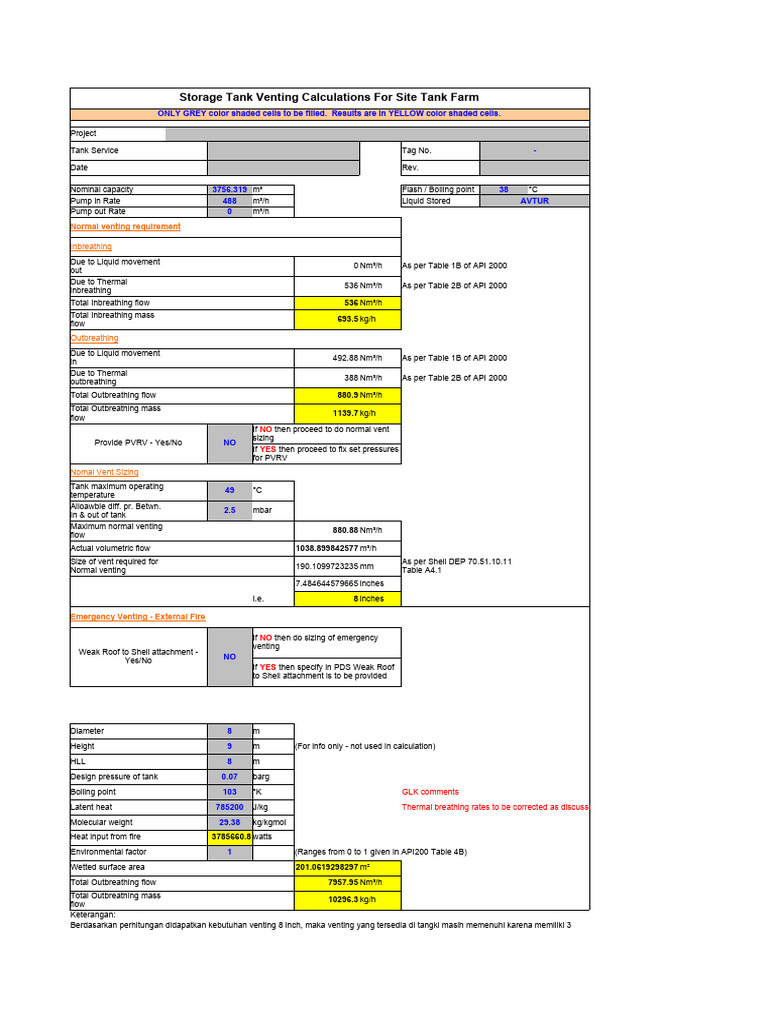 Storage Tank Venting Calculations Guide | PDF | Liquids | Nature