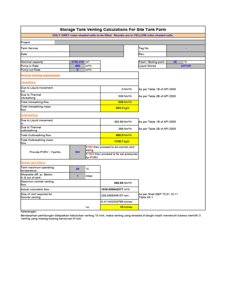 Storage Tank Normal Venting Calculations | PDF | Liquids | Continuum ...