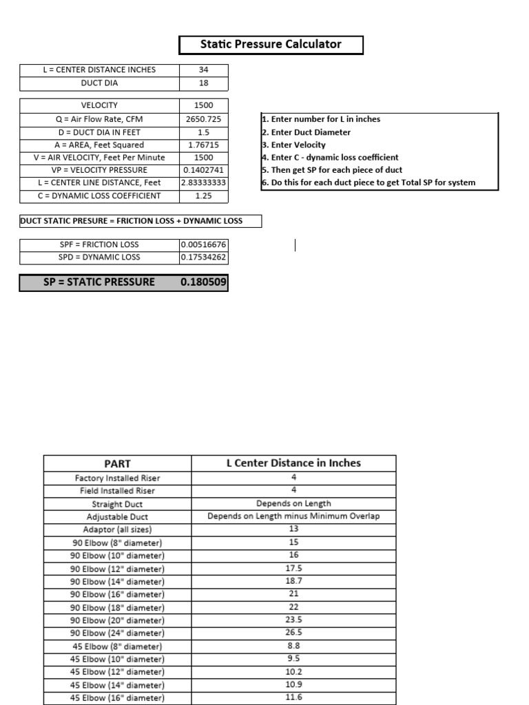 Static Pressure Calculator | PDF | Fluid Mechanics | Physical Phenomena