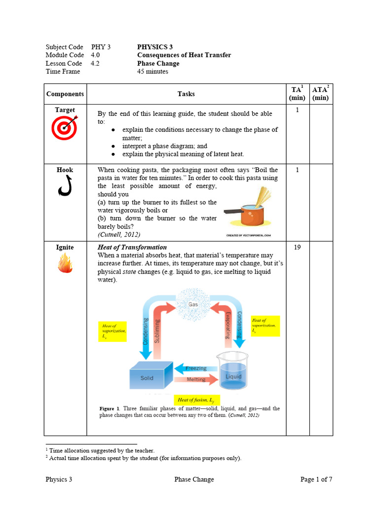 LG 4.2 Phase Change | PDF | Phase (Matter) | Phase Diagram