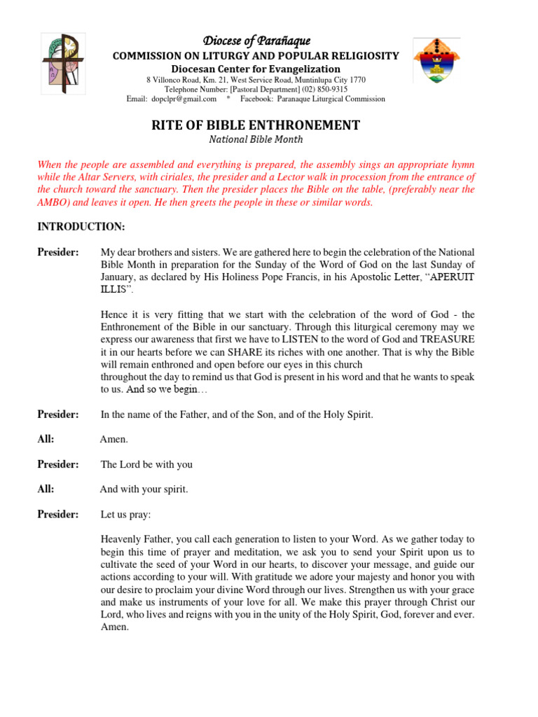 Bible Enthronement | Download Free PDF | Prayer | God The Father