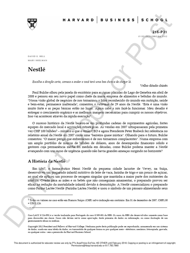 Estudo de Caso Nestlé | PDF | Nestlé | Chocolate