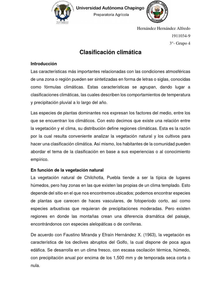 Clasificación Climática | PDF | Clima | Precipitación