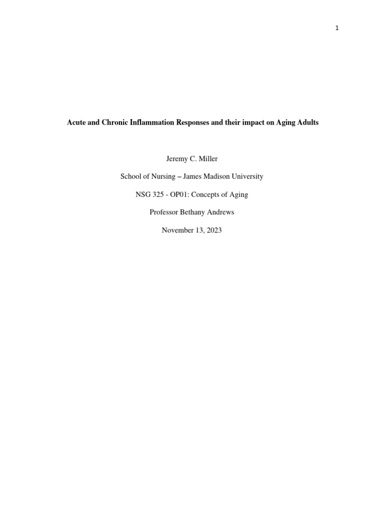 nursing 325 - geriatric care formal paper | PDF | Inflammation ...