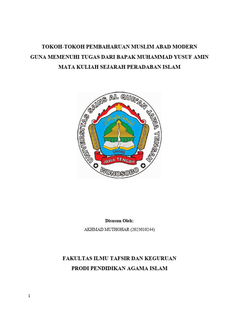 Tokoh Pembaruan Islam Abad Modern | PDF | Sejarah | Agama & Spiritualitas
