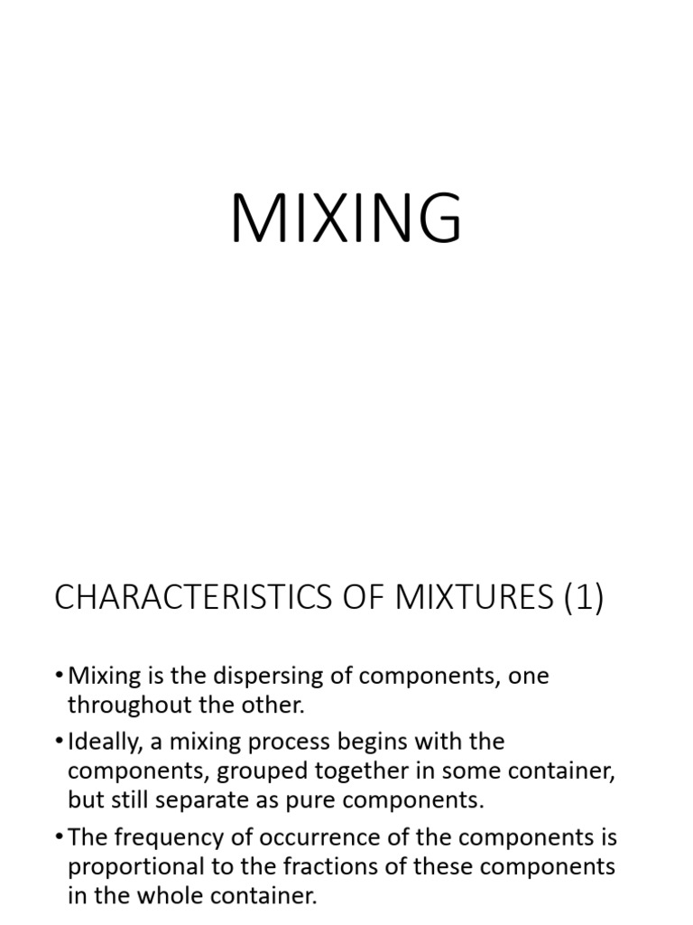 Mixing | PDF | Mixture | Liquids