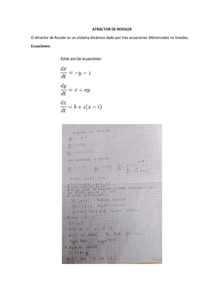 Atractor de Rossler y su Caos | PDF | Ciencia y matemáticas