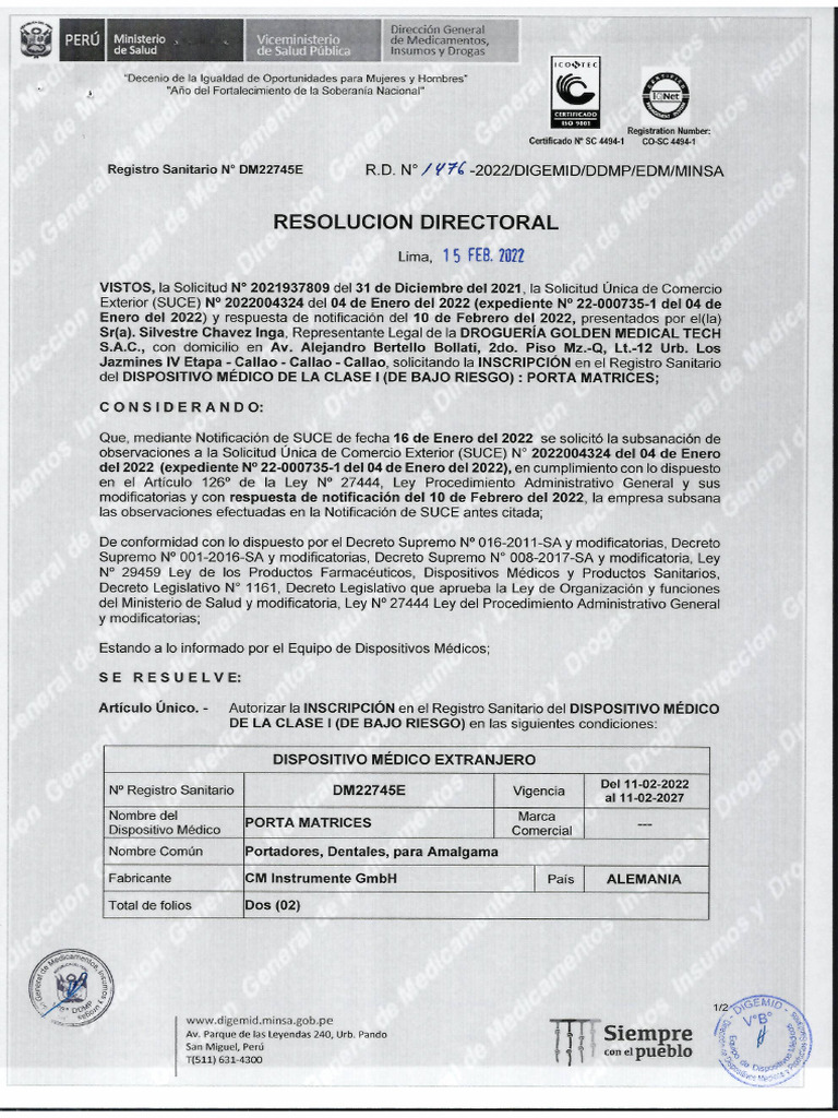 RD DDMP 0001476 2022 | PDF