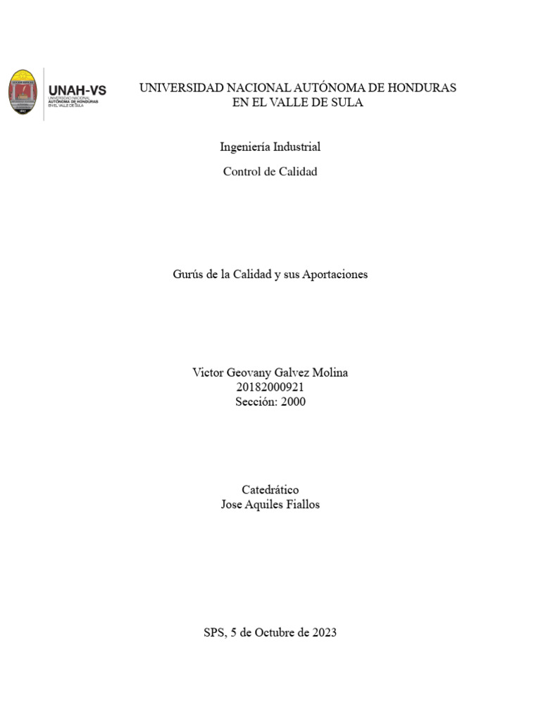 Galvez Victor A02 | PDF | Calidad | Business