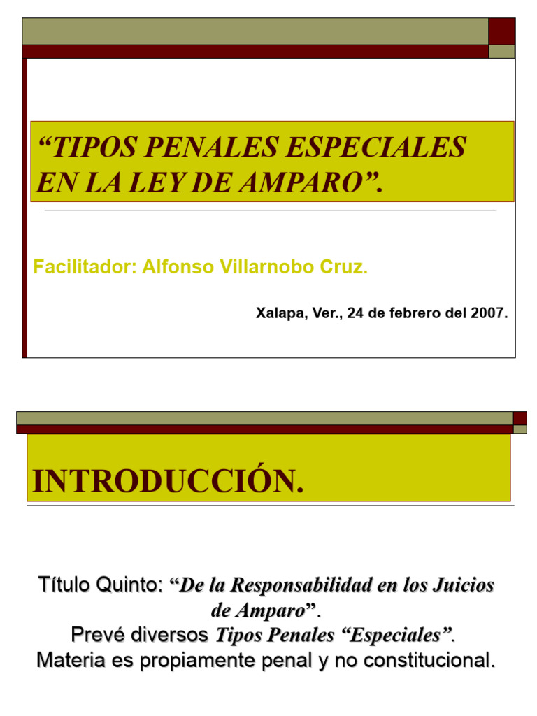 Tipos Penales Especiales en Amparo | PDF | Derecho penal | Judicaturas