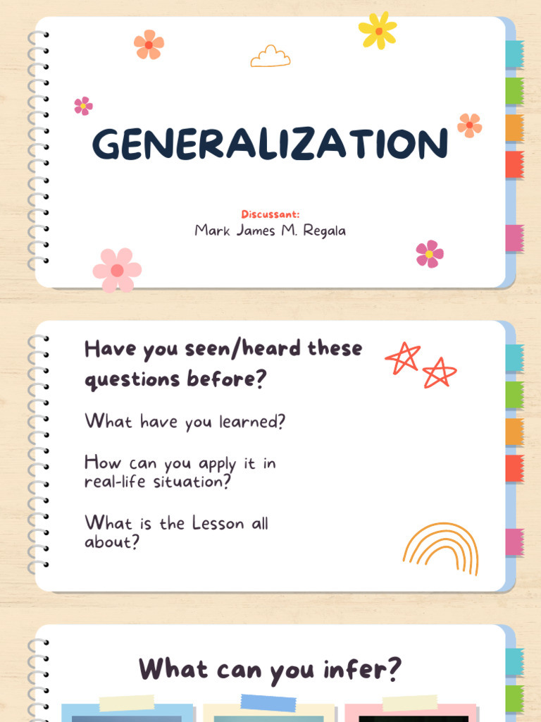 GENERALIZATION | PDF | Understanding | Learning