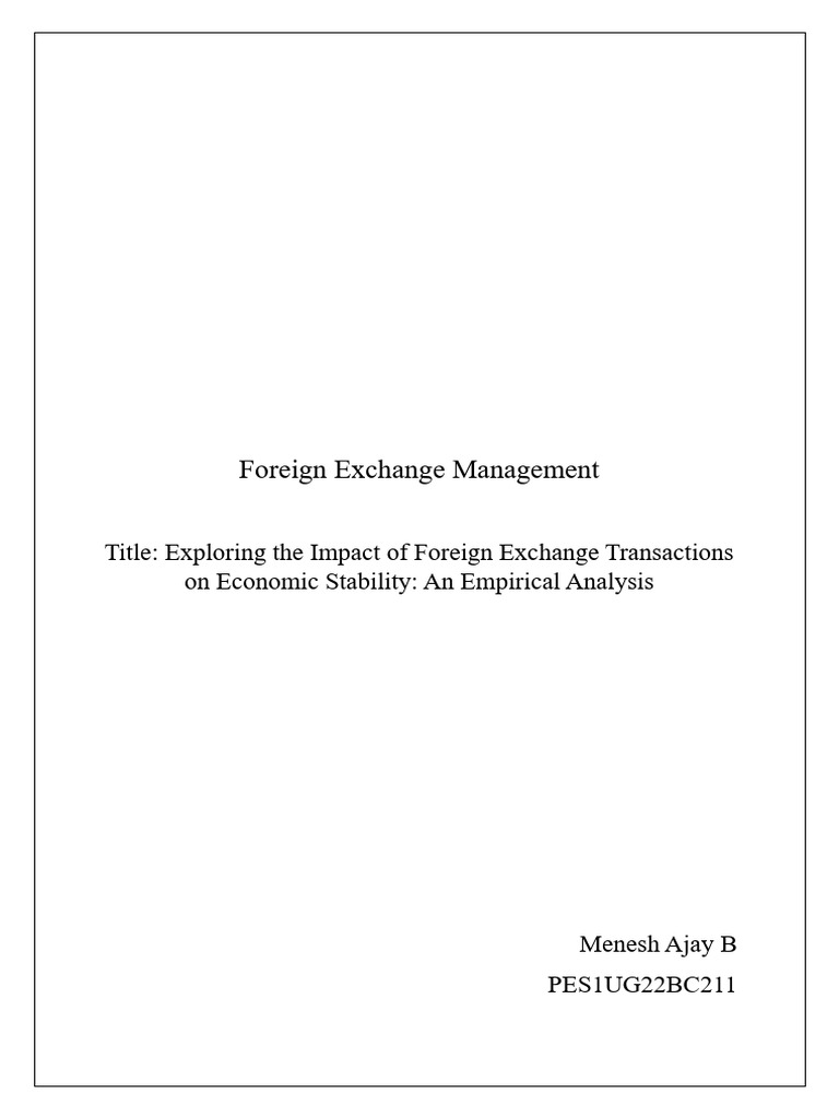 Foreign Exchange Management Research Paper | PDF | Exchange Rate ...