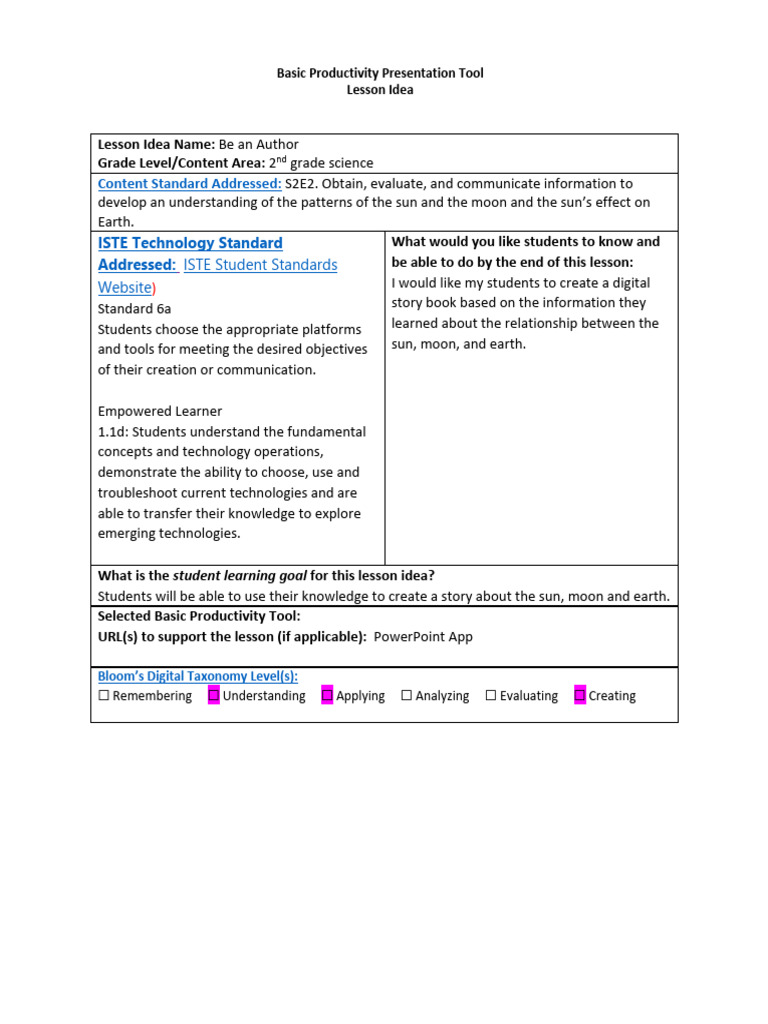 Basic Productivity LP | PDF | Learning | Project Based Learning