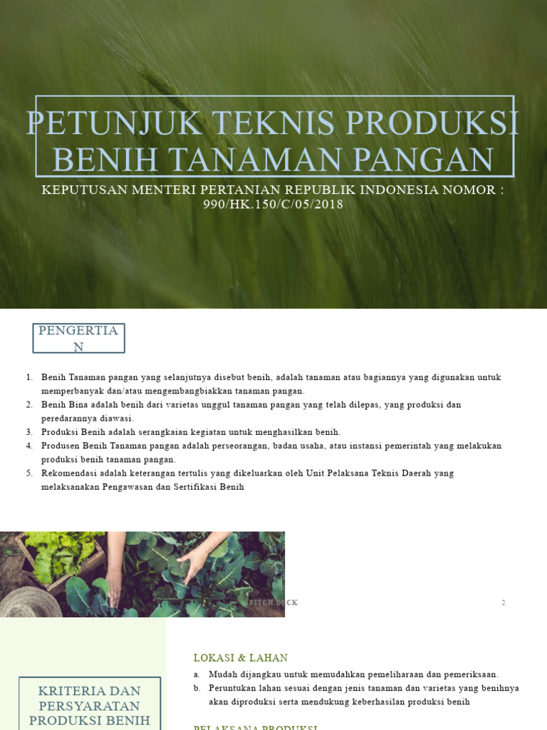 Petunjuk Teknis Produksi Benih Tanaman Pangan | PDF | Griya & Taman | Teknologi & Rekayasa