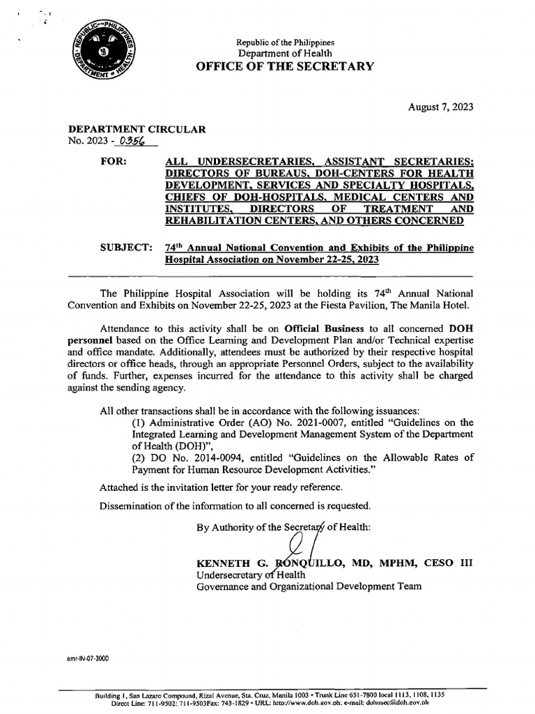 DOH dc2023-0356 | PDF | Business | Finance & Money Management