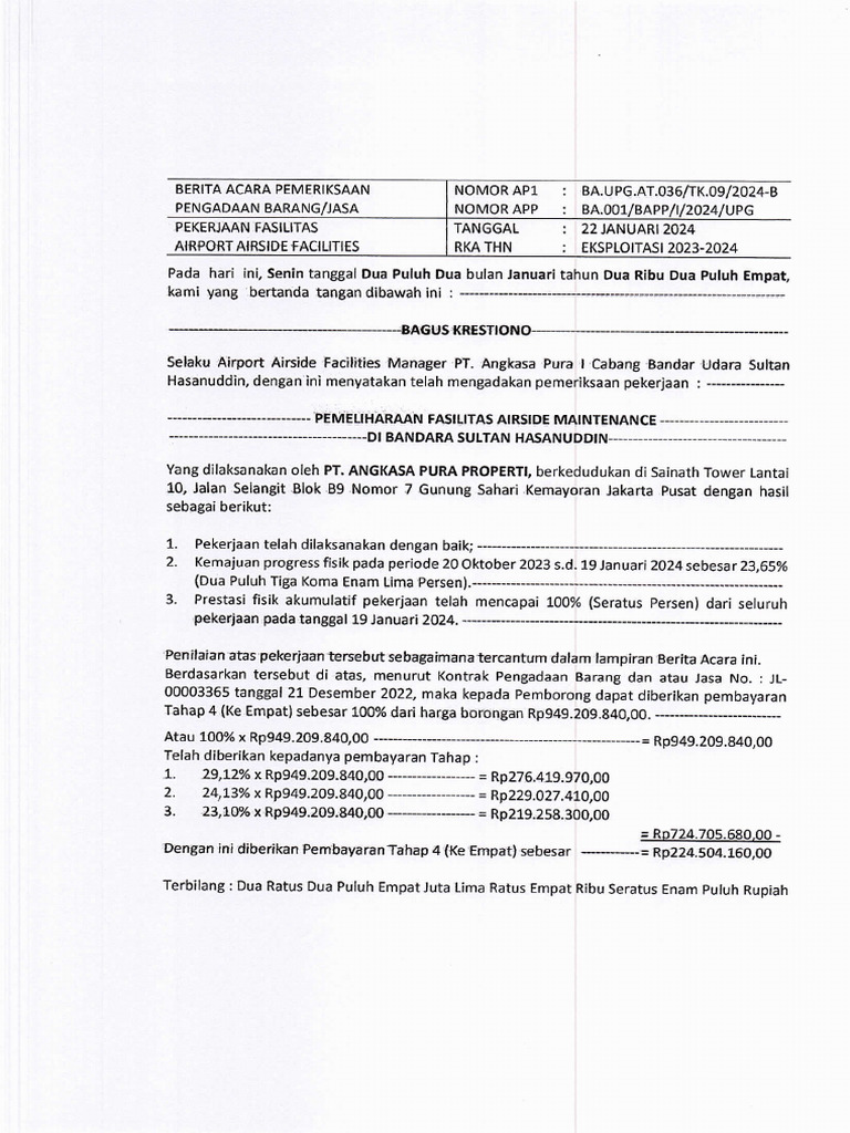 036.BAPP Pemeliharaan Fasilitas Airside Maintenance | PDF