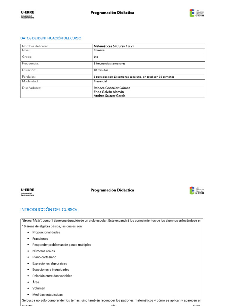 Plantilla para La Programacion Didactica | PDF | Números | Multiplicación