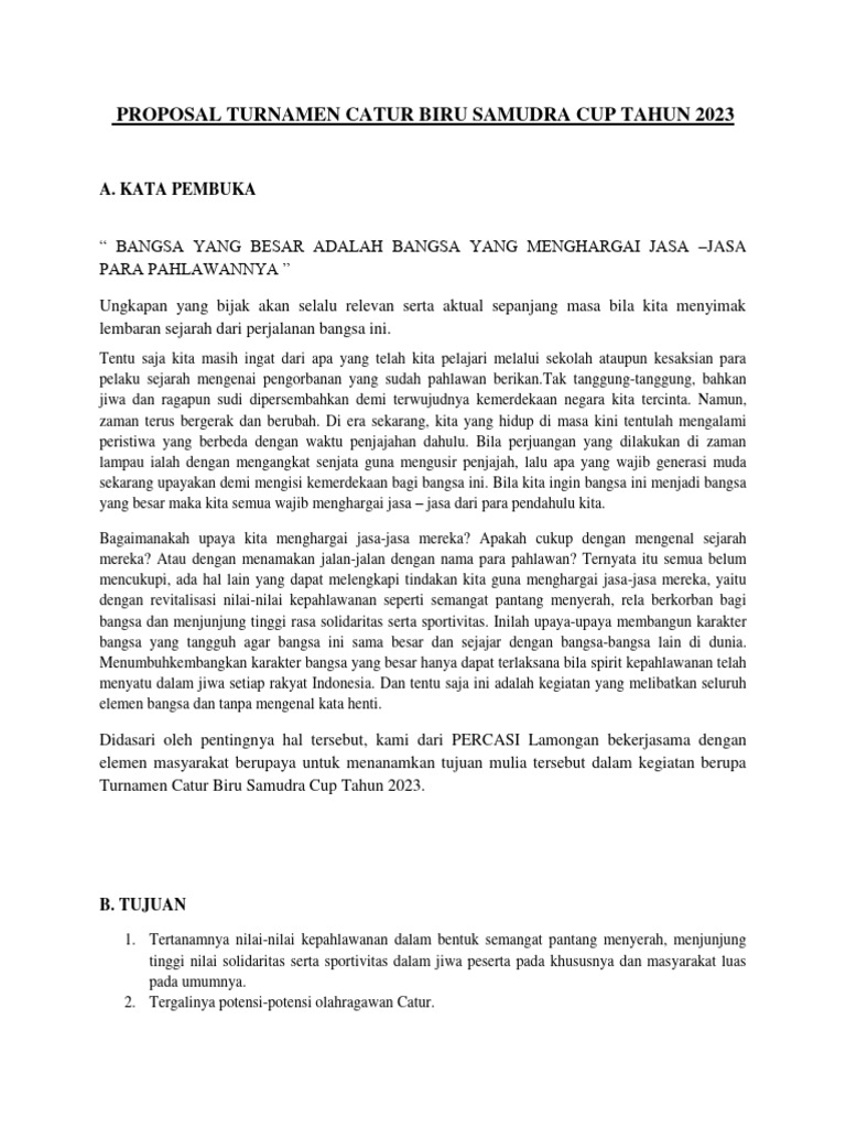 Proposal Lomba Catur | PDF