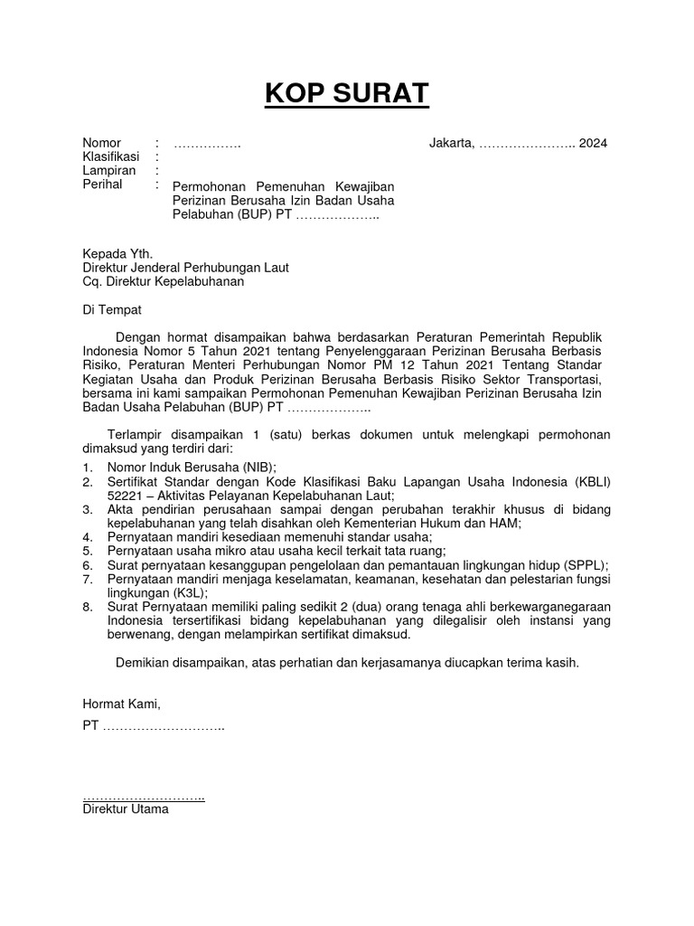 Surat Permohonan Pengawasan BUP-2 | PDF