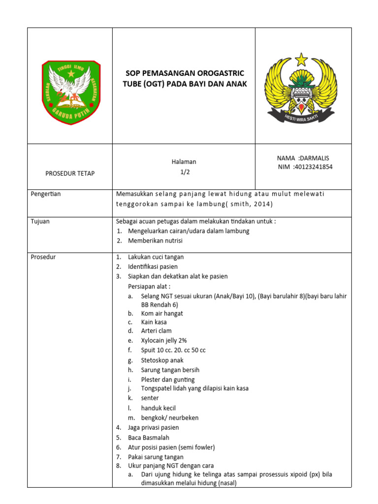Pemasangan Ogt Pada Bayi Dan Anak | PDF | Sains & Matematika ...