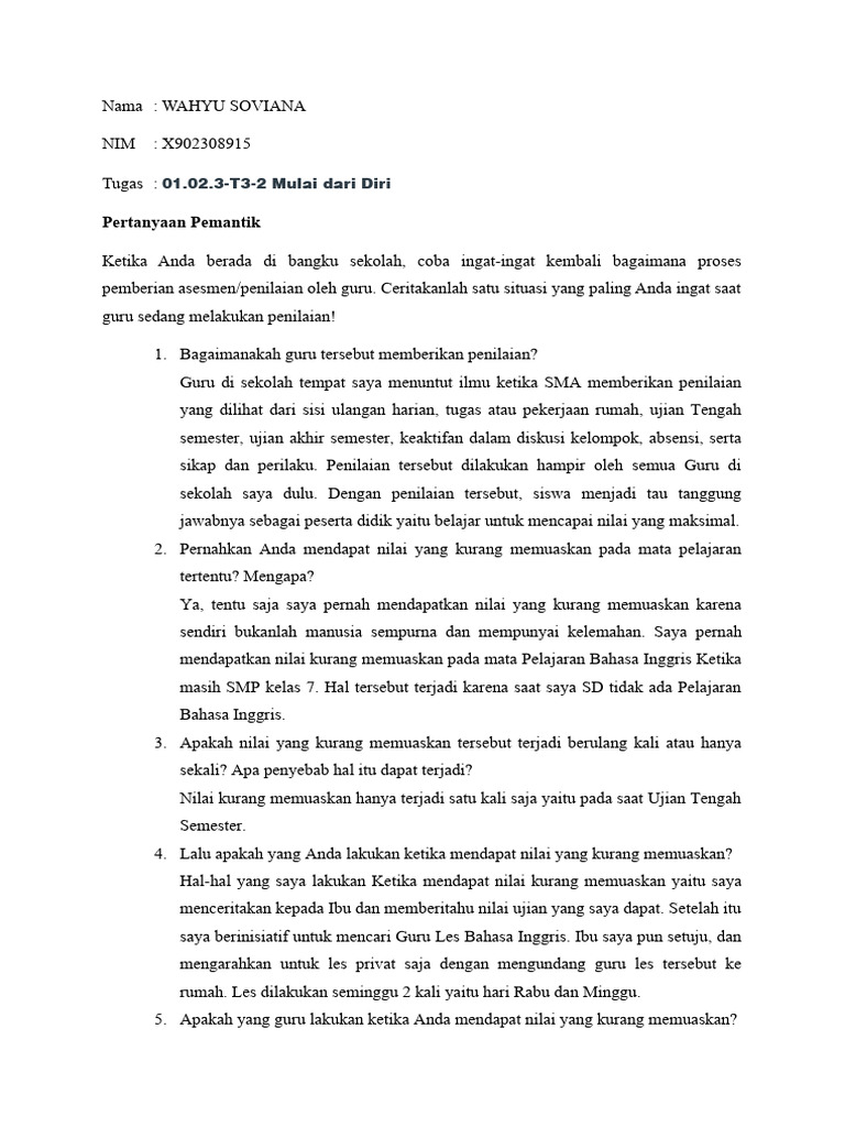 01.02.3-T3-2 Mulai Dari Diri - Topik 3 | PDF