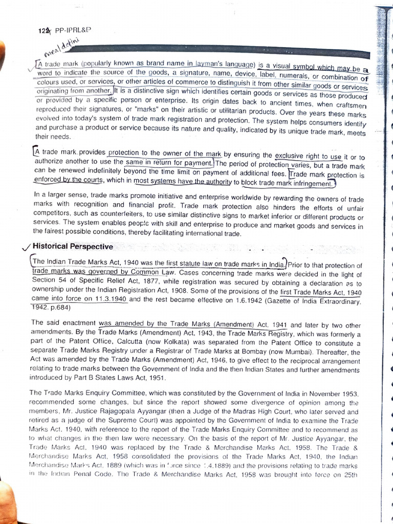 Trademark Class Notes PDF | PDF | Trademark | Intellectual Property Law